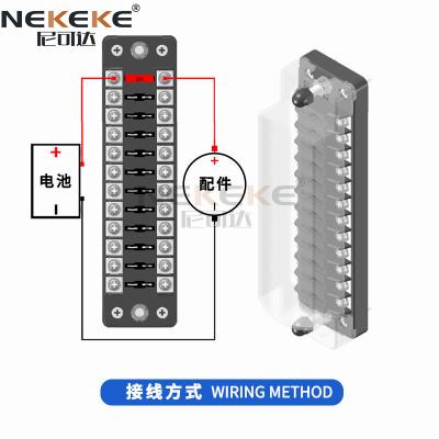 China 12 Way Waterproof 12 Volt Marine Fuse Panel Heat Resistance With Negative Bus for sale