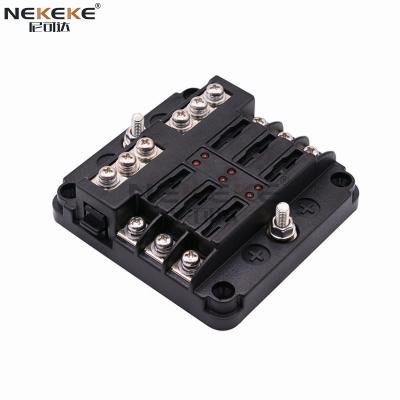 China 6 Way Marine Fuse Block With Negative Bus , PBT Material Boat Fuse Panel for sale