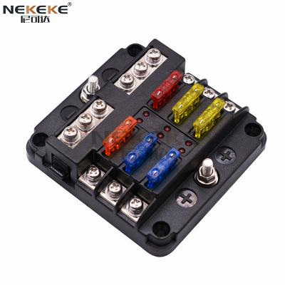 China 6 Way Marine Fuse Block With Negative Bus , PBT Material Boat Fuse Panel for sale