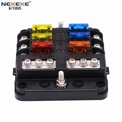 China 6 Way Marine Fuse Block With Negative Bus , PBT Material Boat Fuse Panel for sale