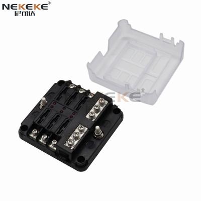 China 6 Way Marine Fuse Block With Negative Bus , PBT Material Boat Fuse Panel for sale