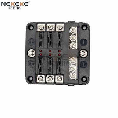 China 6 Way Marine Fuse Block With Negative Bus , PBT Material Boat Fuse Panel for sale