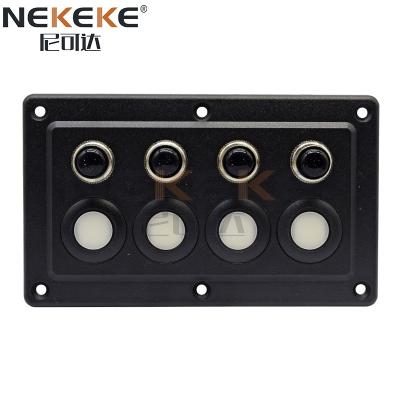 China ABS Material 4 Gang Marine Switch Panel 12 Volt Toggle Rocker Switch Panel For Boat for sale