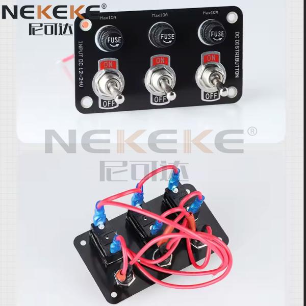 Quality Dustproof 12V 24V Waterproof Switch Box , Boat Toggle Switch Panel With 10A Fuse for sale
