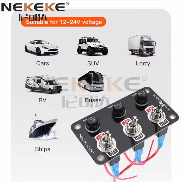 Quality Dustproof 12V 24V Waterproof Switch Box , Boat Toggle Switch Panel With 10A Fuse for sale
