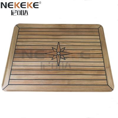 China Handcrafted Rectangular Marine Teak Sliding Table Top , Yacht Wood Table Top for sale