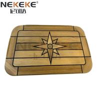 China Rectangular Marine Teak Table Top with Star Inlay - 16mm Thickness, 370x600mm to 650x1500mm Sizes for sale