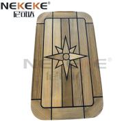 China Rectangular Marine Teak Table Top with Star Inlay - 16mm Thickness, 370x600mm to 650x1500mm Sizes for sale