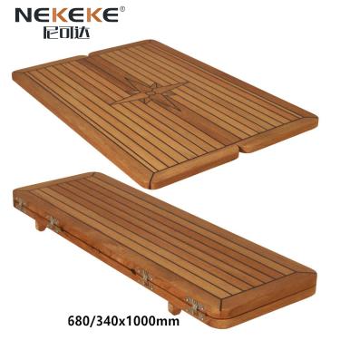 China Folding Teak Table Top For RV Camping , Square Handcrafted Teak Table Without Pedestal for sale