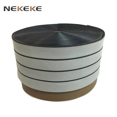 China UV Resistant PVC Artificial Teak Decking 5mm Anti Slip Synthetic Marine Teak Flooring for sale