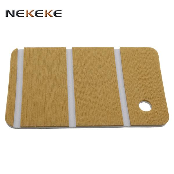 Quality Anti Slip EVA Marine Deck Matting Golden Yellow Background With White Stripes for sale
