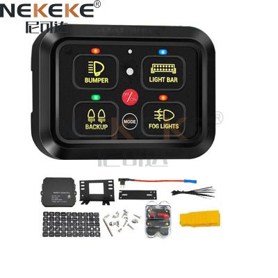 China IP65 Waterproof 4 Gang ON-OFF Marine Switch Panel with LED Light for Boat Control Box for sale