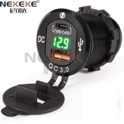 China Waterproof Marine Power Socket with QC3.0 Fast Charging and ABS Material for 12V/24V Vehicles for sale