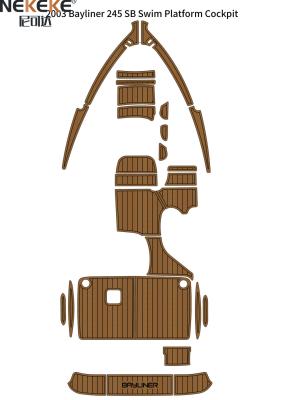 China Marine EVA Flooring for 2003 Bayliner 245 SB Self Adhesive Faux Teak Boat Deck Mat for sale