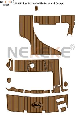 China Marine EVA Flooring for 2003 Rinker 342 Self Adhesive Faux Teak Boat Deck Mat for sale