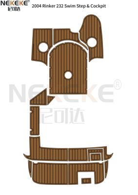 China Marine EVA Flooring for 2004 Rinker 232 Self Adhesive Faux Teak Boat Deck Mat for sale