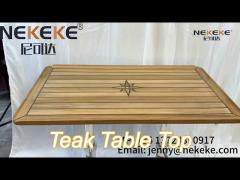 handcrafted rectangular marine teak sliding table top , yacht wood table top