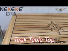 folding teak table top for rv camping , square handcrafted teak table without pedestal