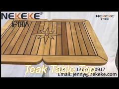 marine use folding teak table top 22mm thick natural untreated teak finish