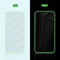China Luminous Glowing Tempered Glass Screen Protector For Iphone 12 Fluorescent Frame for sale