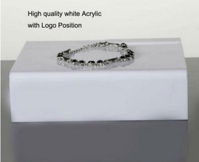 China Wholesale White Acrylic Jewelry Display Case With Logo Jewelry Gift Box for sale