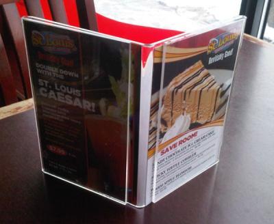 China Customized Tabletop 2 sides acrylic menu display holder for sale