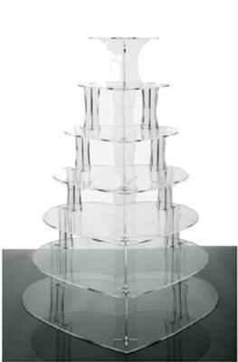 China 7 tiers heart shape acrylic cupcake display stand for sale