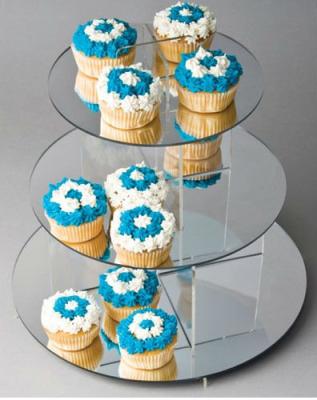 China 3 tiers round acrylic cupcake display stand for sale