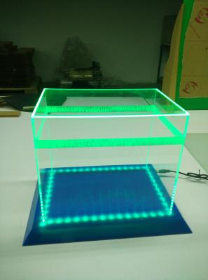 China customized LED acrylic display box with blue base for sale
