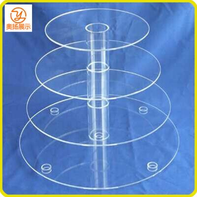 China customized round shape 4 tiers clear acrylic cake display tower for party for sale