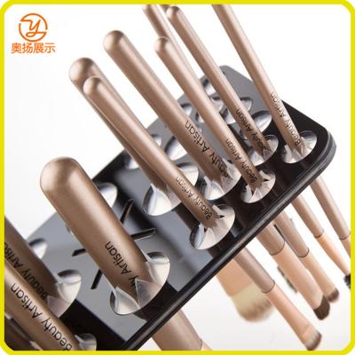 China 28 holes black rectangle acrylic brush dryer for makeup brush drying for sale