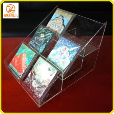 China OEM/ODM customized clear acrylic notebook display with 3 tiers for sale