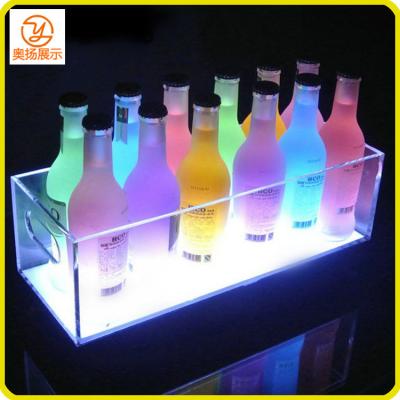 China New design customized LED acrylic ice bucket for the wine in the pub for sale