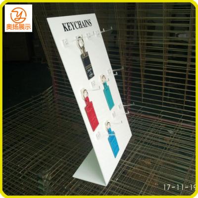 China OEM/ODM customzied L shape white color acrylic keychain display for sale