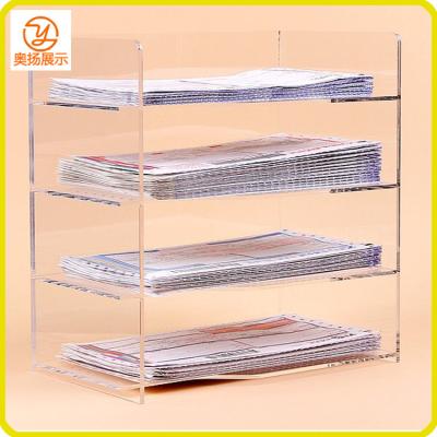 China China factory customized 4 tiers acrylic brochure display organizer for sale