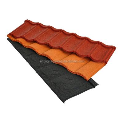 China 1320*360*0.5mm Interlocking Tile Color Stone Coated Metal Roofing Tile and Valley Tray for Apartment Construction for sale