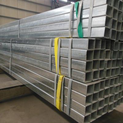 China Rectangular Section Shape Hot Dip Galvanized Steel Tubing 1.5mm 2mm Hollow Square Tube MS Pipe Sizes for Structure Pipe for sale
