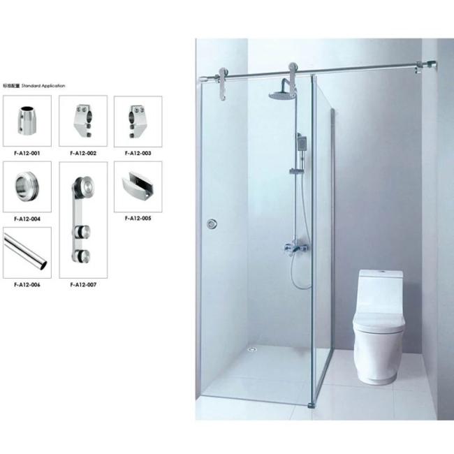 Bevel Edge Glass Corner Shelf Shower Room Door Tempered Glass Partition for Bathroom Shower Enclosure Room Pull Handle