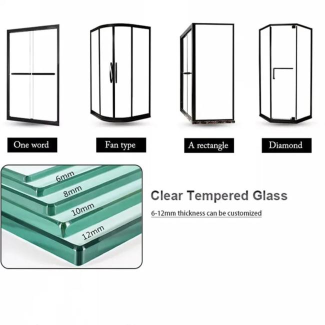 Modern Design High Quality Bathroom 6mm Tempered Small Shower Screen Silver Pivot Shower Door