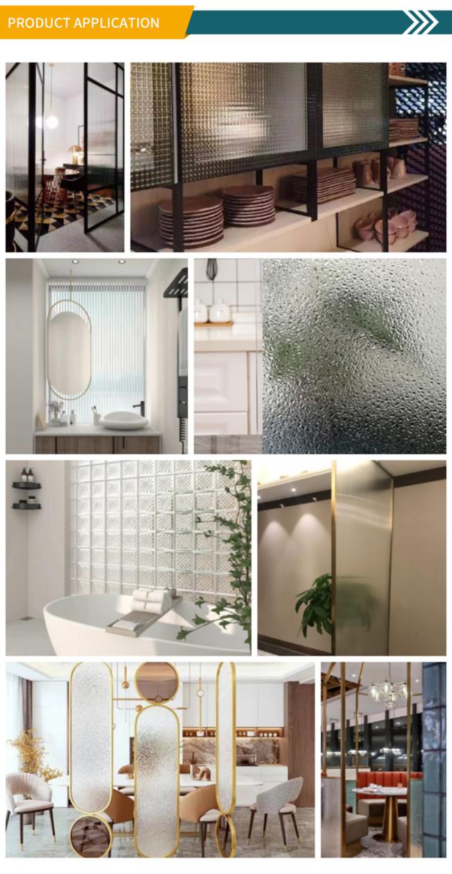 Ultra Clear Pattern Glass Rolled Glass Panel for Partition Door Window Pattern Glass for Solar Panel