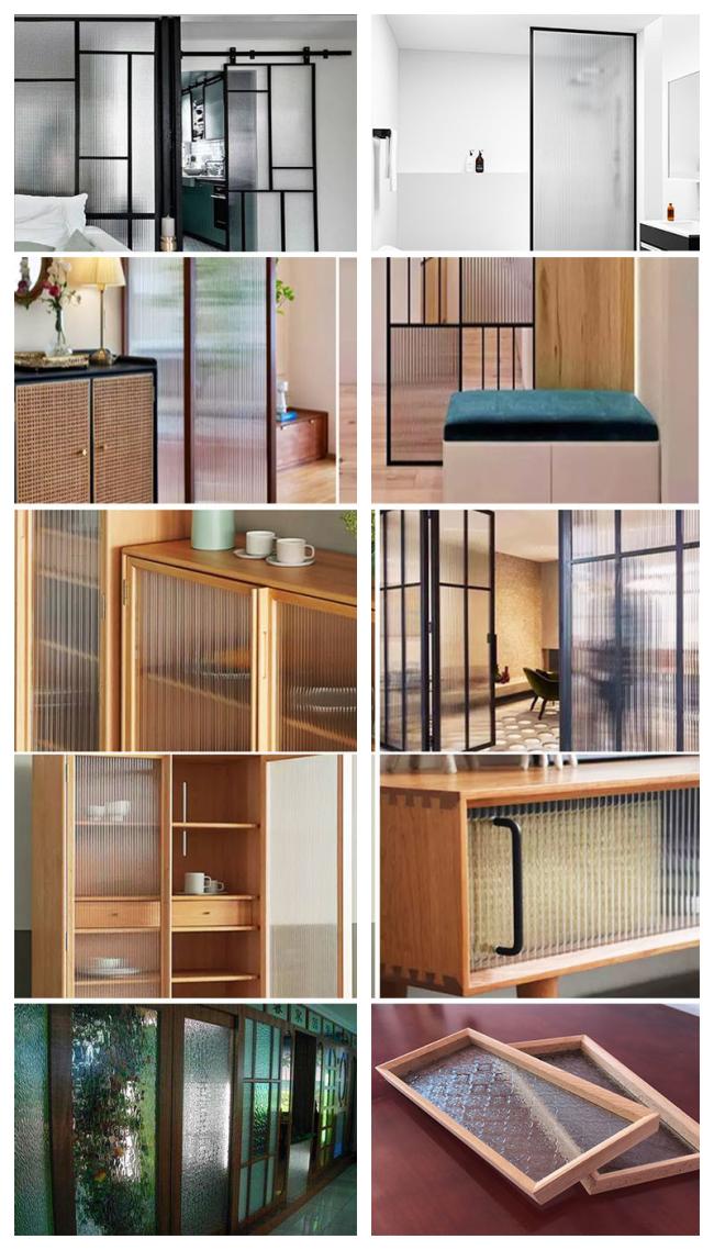 Extra/Clear Moru/Tinted Moru /Mistelite/Flutelite/Millenium Patterned Glass Home Decoration