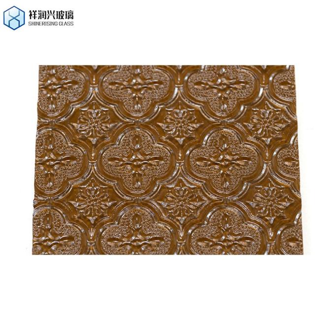 Rain/Diamond/Water Hot Selling Item Large Silver Mirror 1 Way Glass Tinted Mirror Glass Brown Embossed Glass