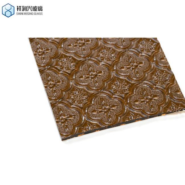 Rain/Diamond/Water Hot Selling Item Large Silver Mirror 1 Way Glass Tinted Mirror Glass Brown Embossed Glass