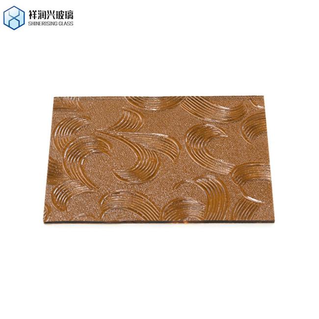 Rain/Diamond/Water Hot Selling Item Large Silver Mirror 1 Way Glass Tinted Mirror Glass Brown Embossed Glass