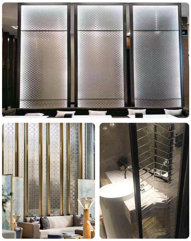High Quality Safety Pattern Acid Etched Frosted Color Glass for Decoration Factory Price