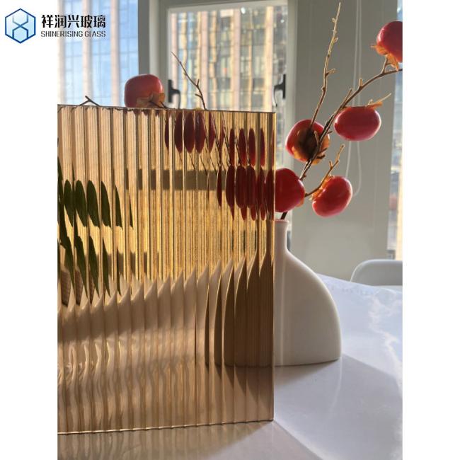 Hot Selling 3mm-8mm Clear Bronze Karatachi Nashiji Mistlite Flora Fluted Pattern Glass