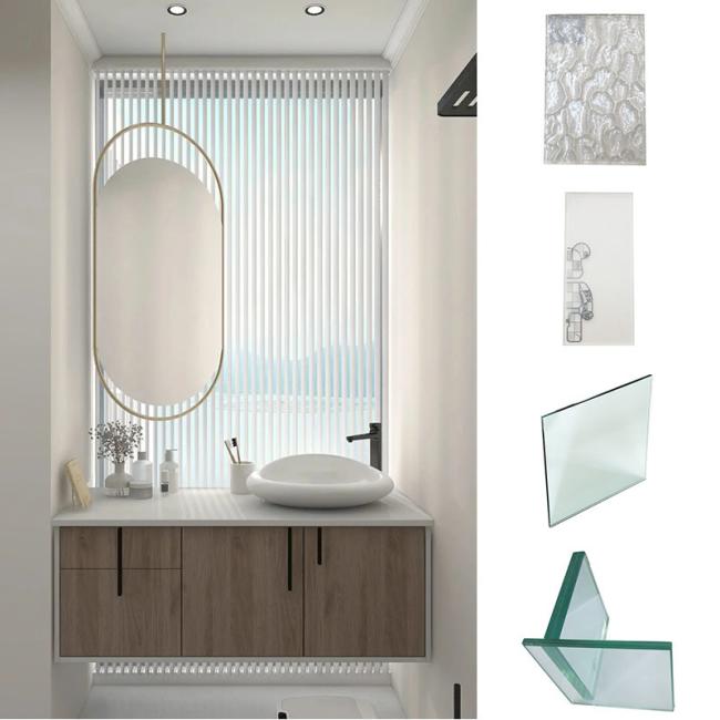 Decorative Glass Patterned Changhong Tempered Door Glass