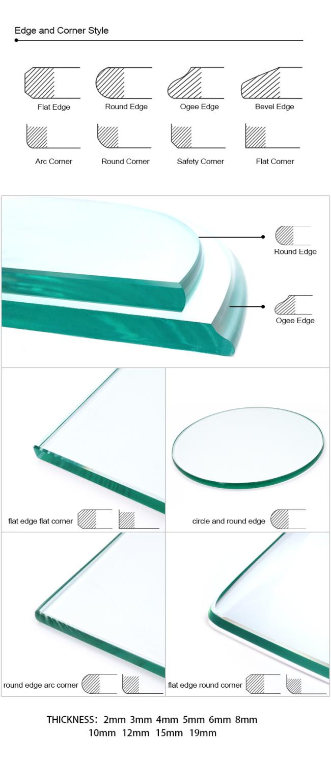 OEM ODM Customized 4-12mm Clear Frosted Silkscreen Tempered Glass for Shower Toughened Glass