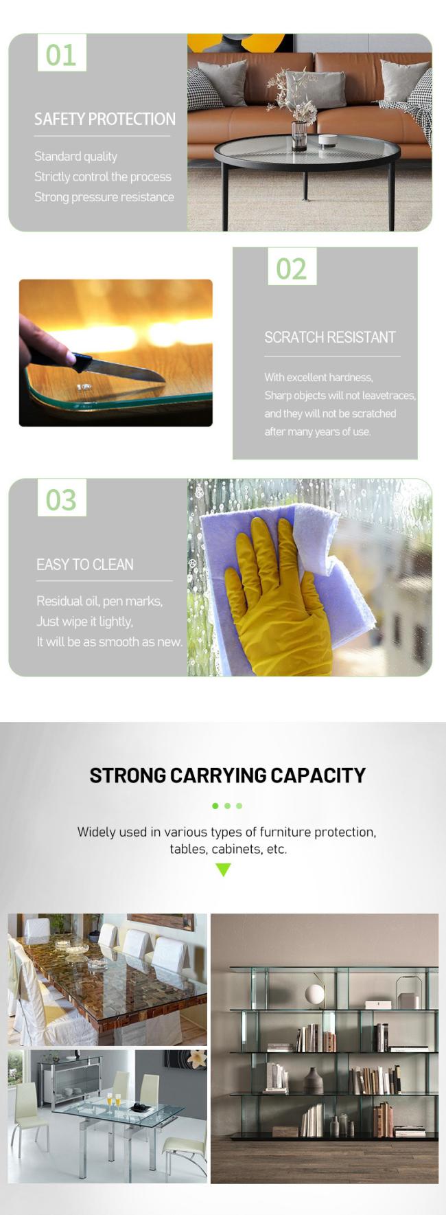 6mm 8mm 10mm 12mm 15mm 19mm Clear Tempered Glass Toughened Clear Glass for Building