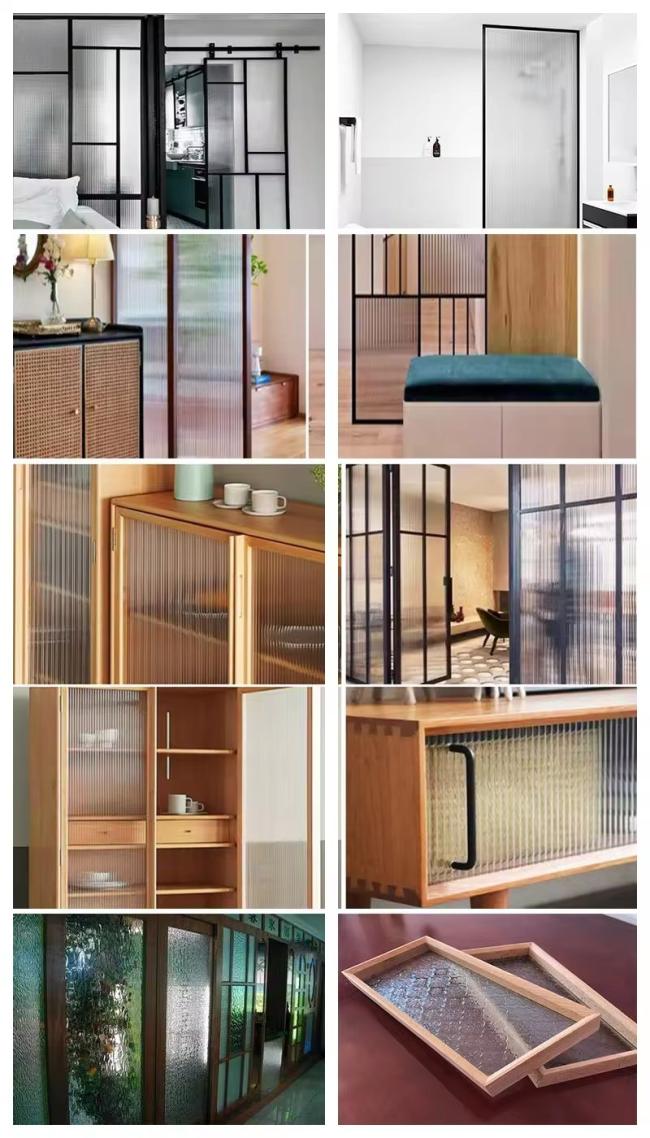 Decorative Transparent Tempered Ribbed Reeded Wave Fluted Glass/Art Figured Textured Sheet Glass/Pattern Glass Panel Rolled Glass